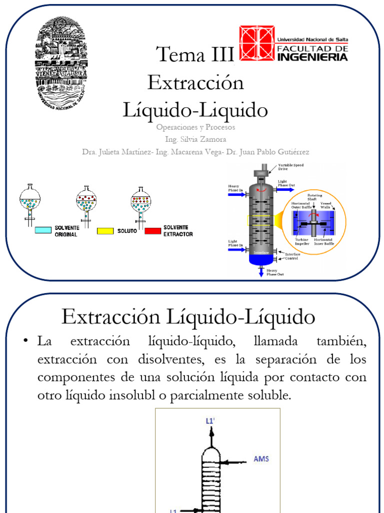 Extracción Líquido-Líquido: Procesos y Equipos | PDF | Solvente | Fase ...