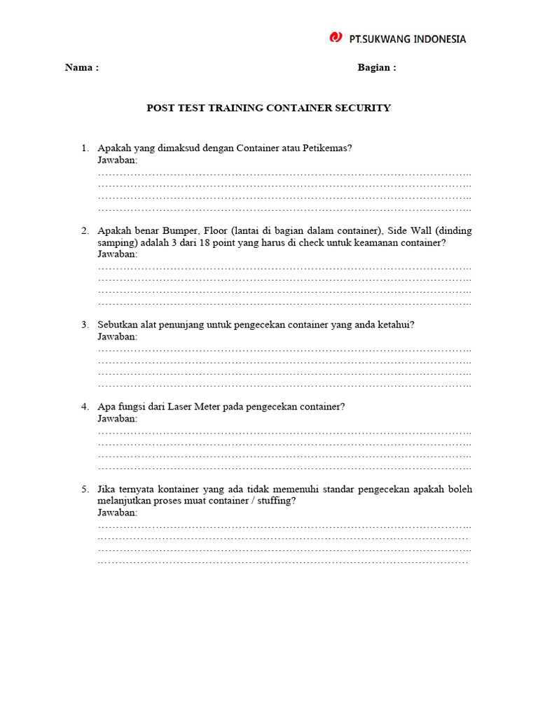 Soal Post Test Training Container Security | PDF Soal Post Test Training Container Security | PDF