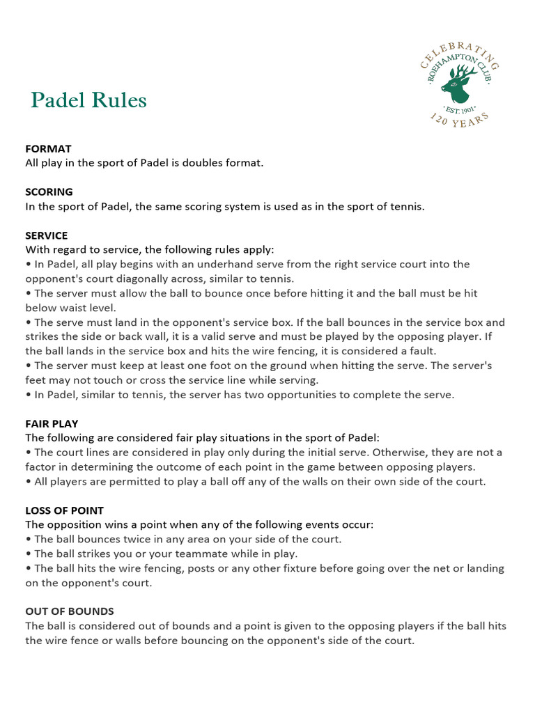 Padel Rules | PDF