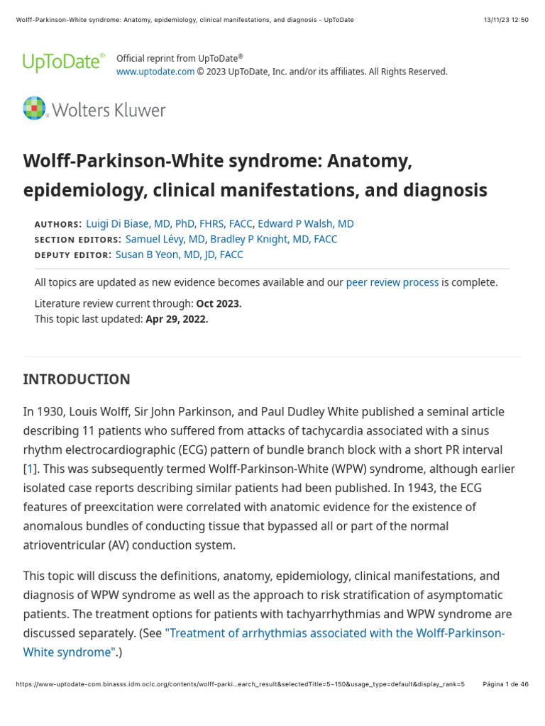 Wolff-Parkinson-White Syndrome: Anatomy, Epidemiology, Clinical ...
