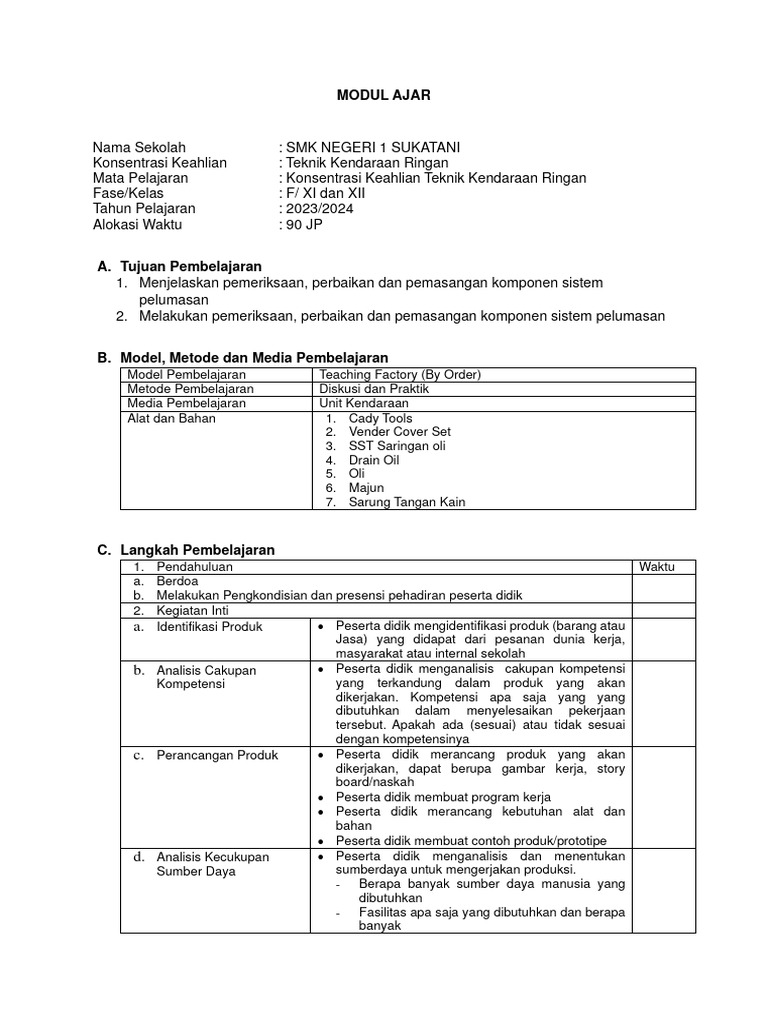Modul Ajar TKR | PDF | Seni
