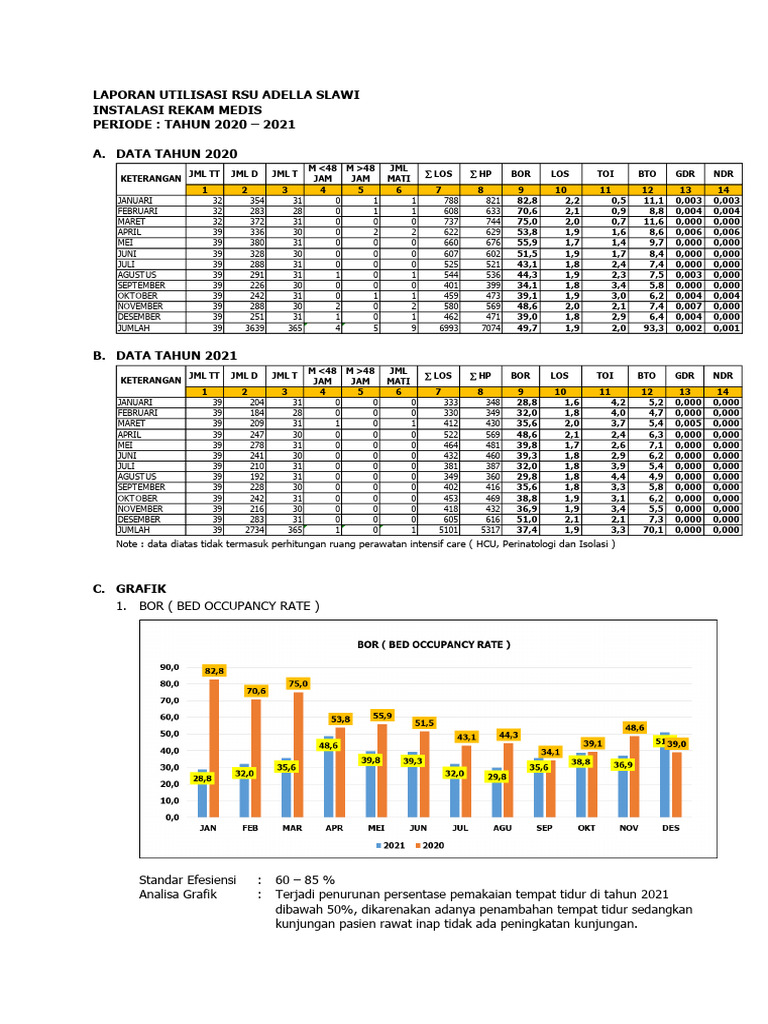 Laporan Utilisasi 2020 - 2021 | PDF