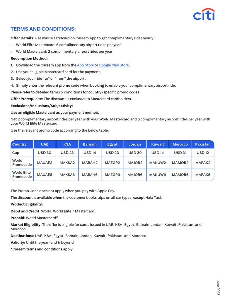 Careem Campaign TNC | PDF | Master Card | Debit Card