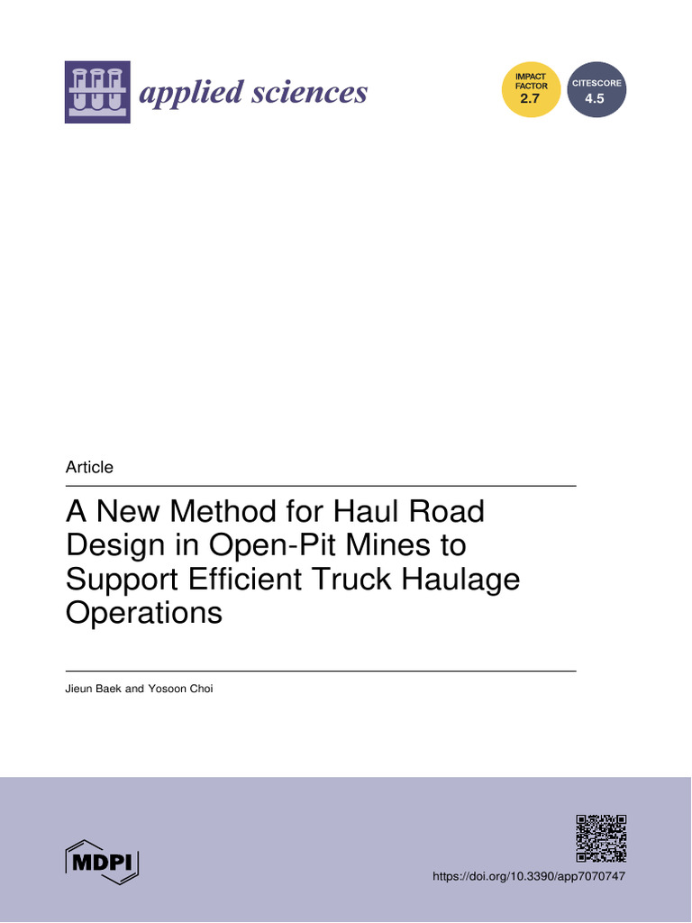 New Method FR Haul Road Design in Open Pit | PDF | Mining | Mathematical Optimization