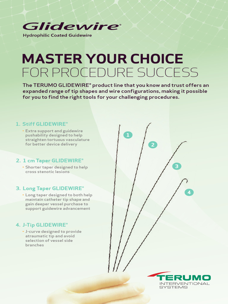 Terumo Glidewire® Product Overview | PDF | Clinical Medicine