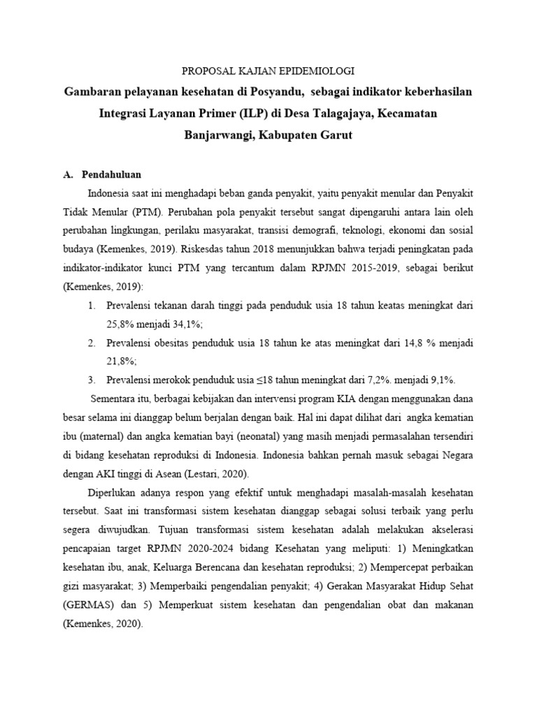 Proposal Kajian - Gambaran ILP Posyandu | PDF | Ilmu Sosial | Sains ...