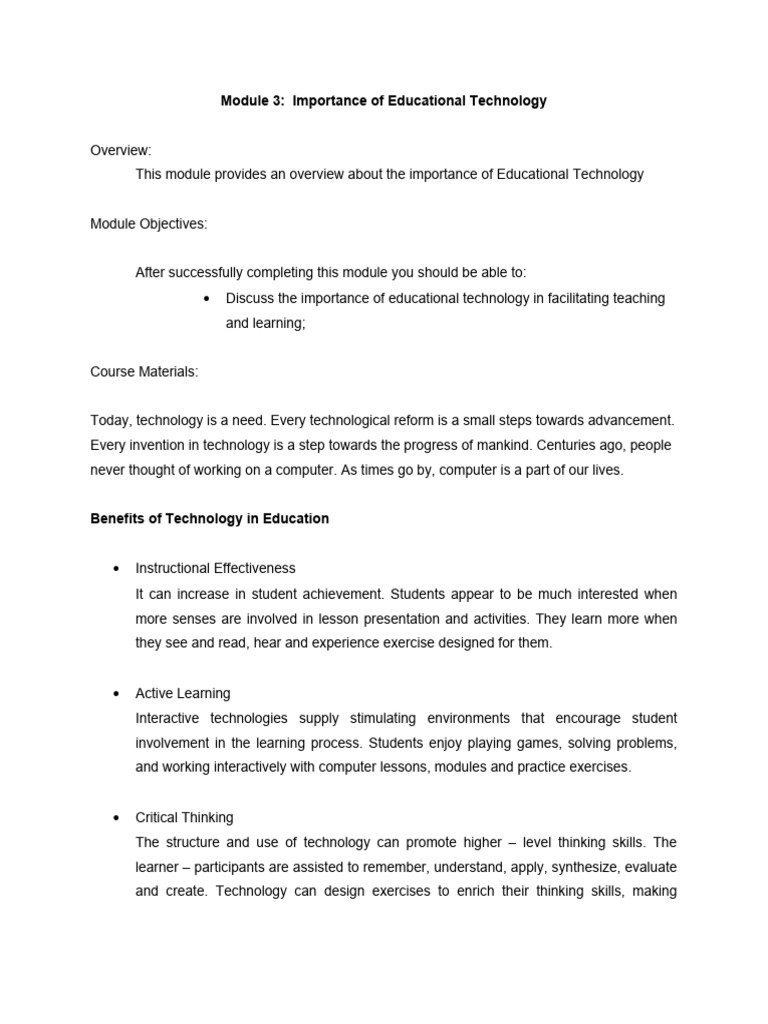 Module 3 TTL1 Final | PDF
