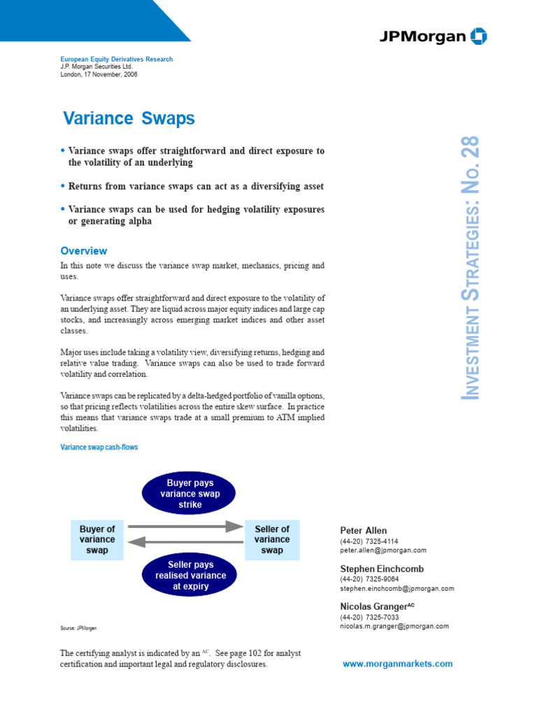 Variance Swaps | PDF | Business | Finance & Money Management