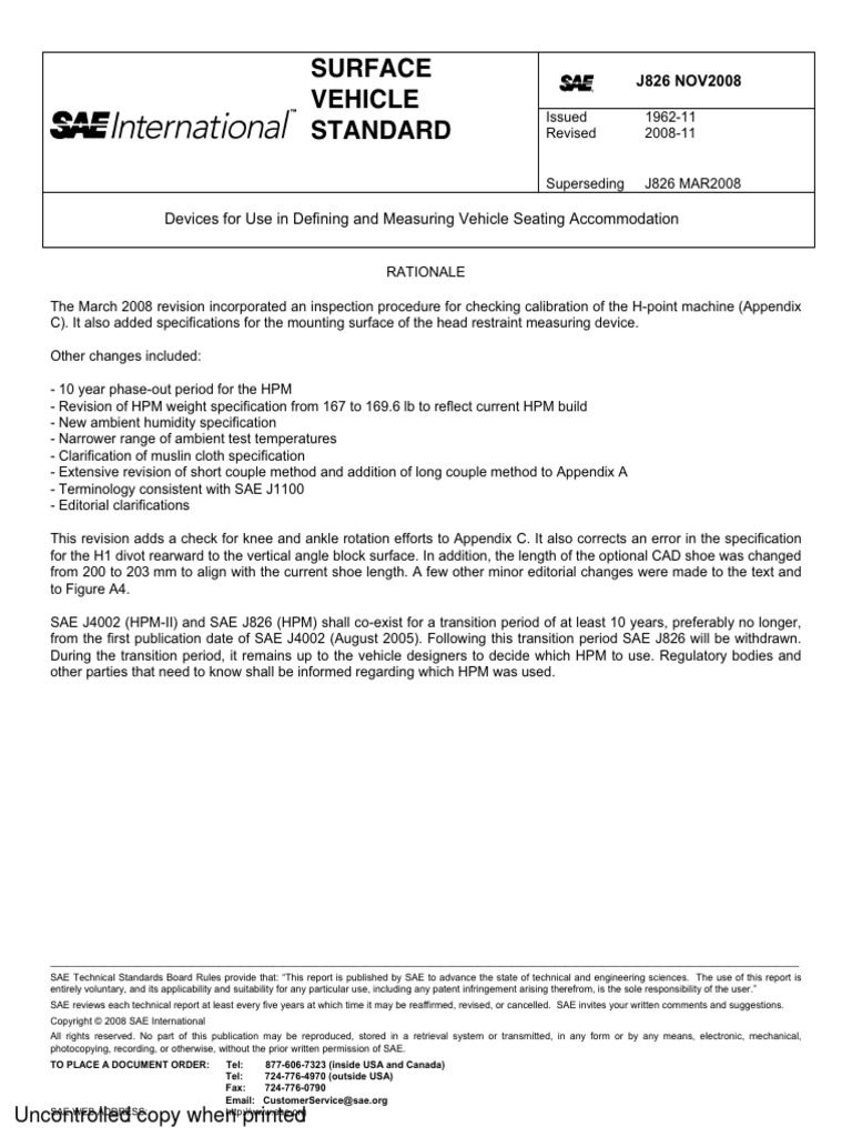 Sae J826 - 2008 | PDF