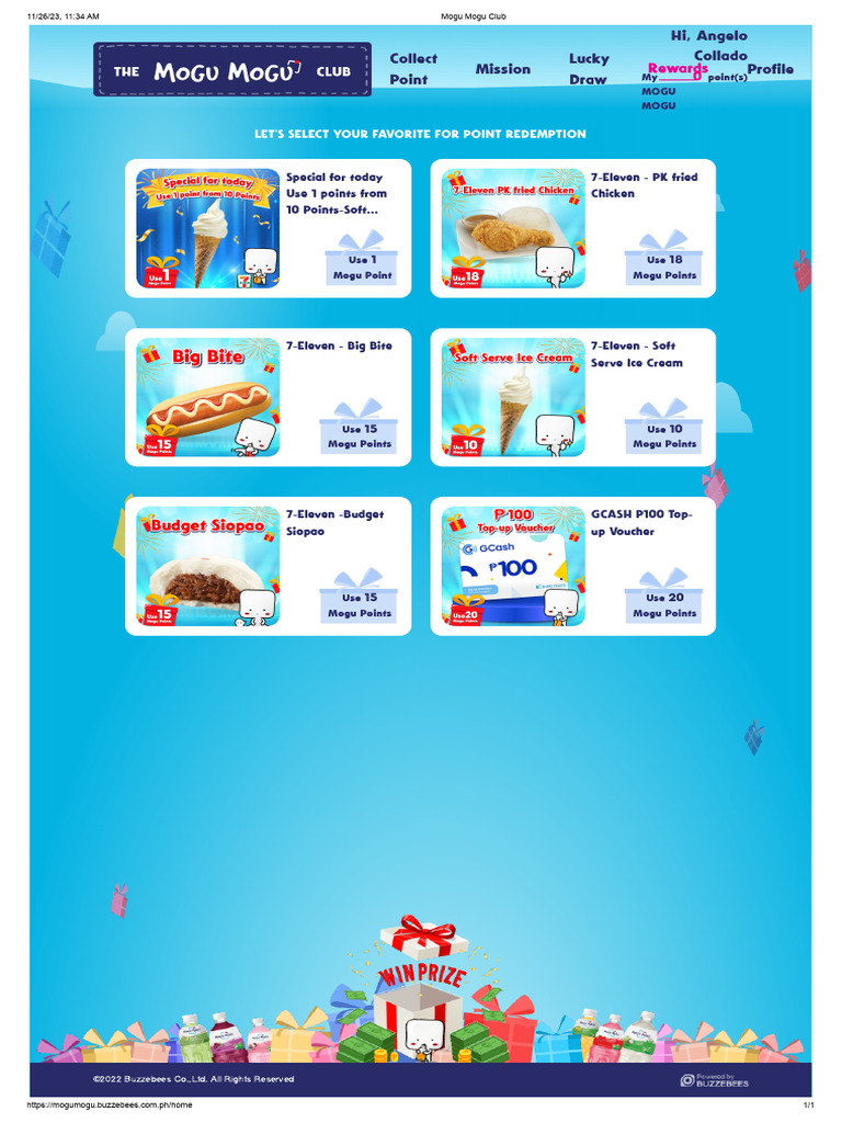 Mogu Club Point Redemption Options | PDF