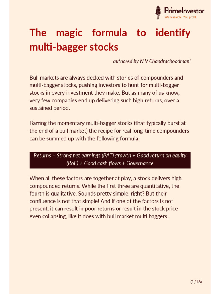 Multibagger - Stocks - Formula - Article - Multibagger - Stocks ...