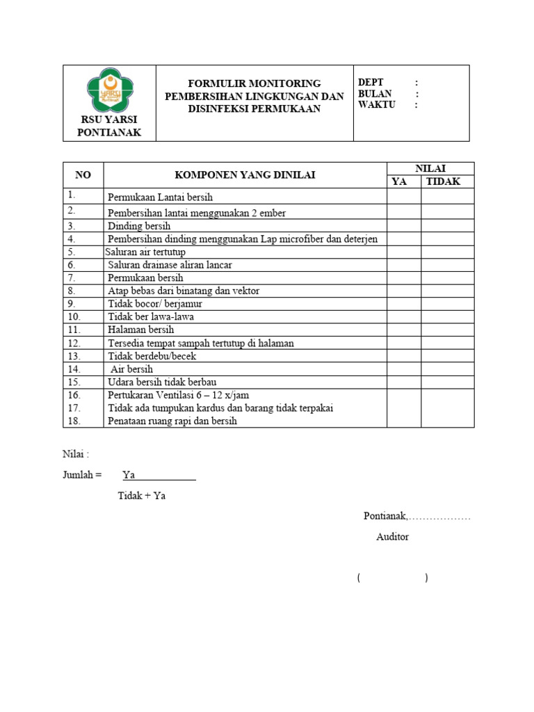 Ppi 5 Monitoring Kebersihan Lingkungan | PDF