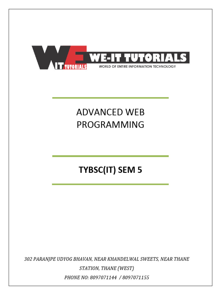 Tyit Sem 5 Advance Web Programming | PDF
