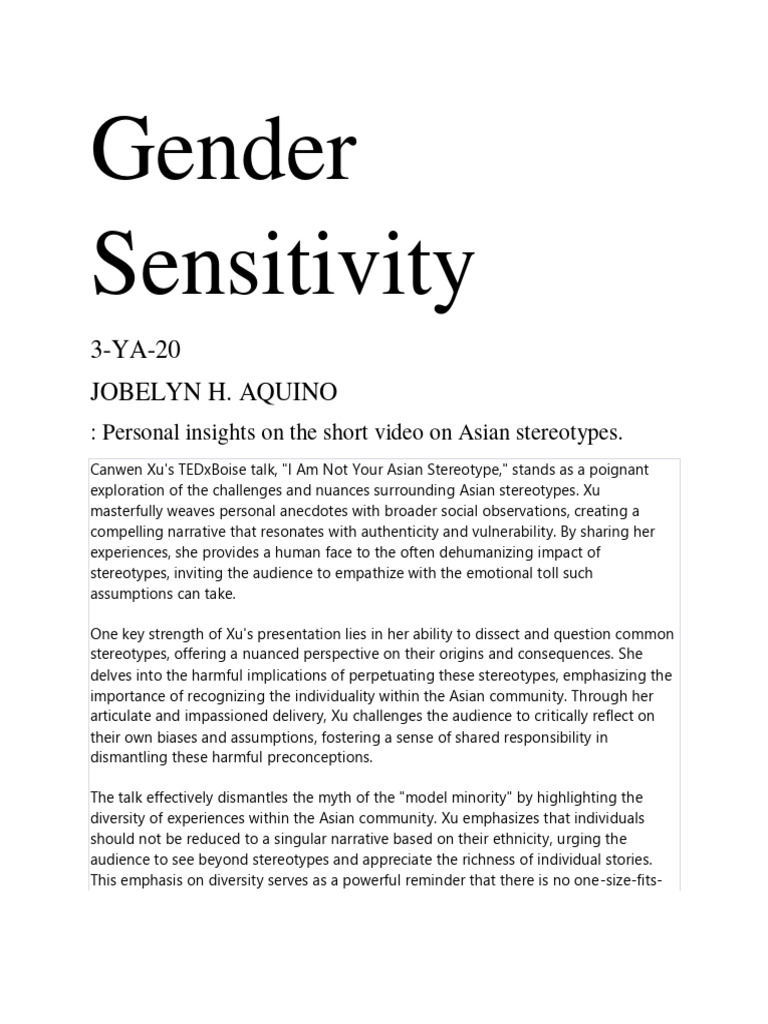 Gender Sensitivity Pdf