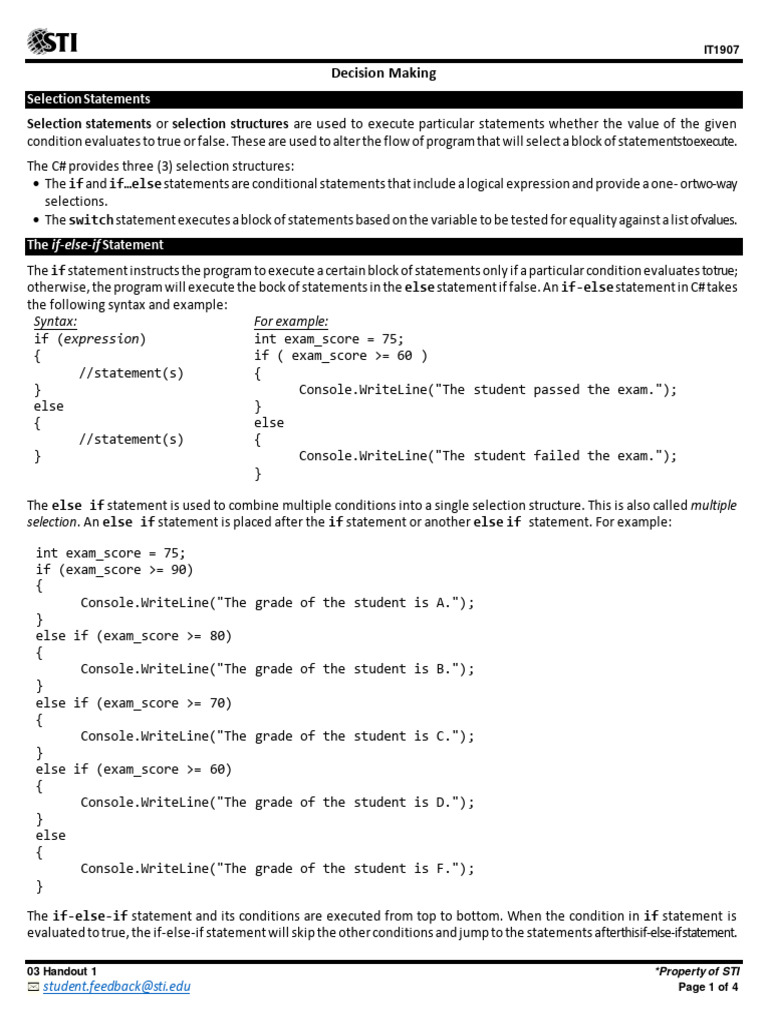 Comprog 3 Decision Making Pdf Syntax Logic Software Development