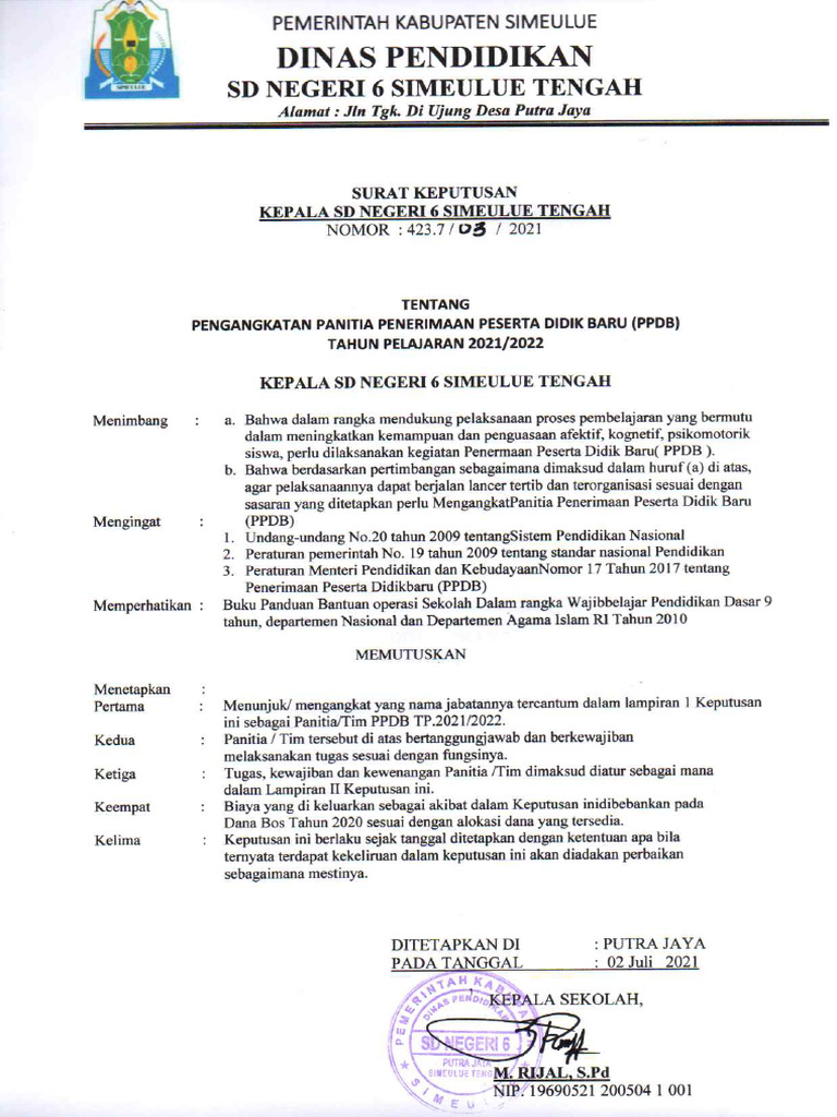 SK PPDB 2021 | PDF