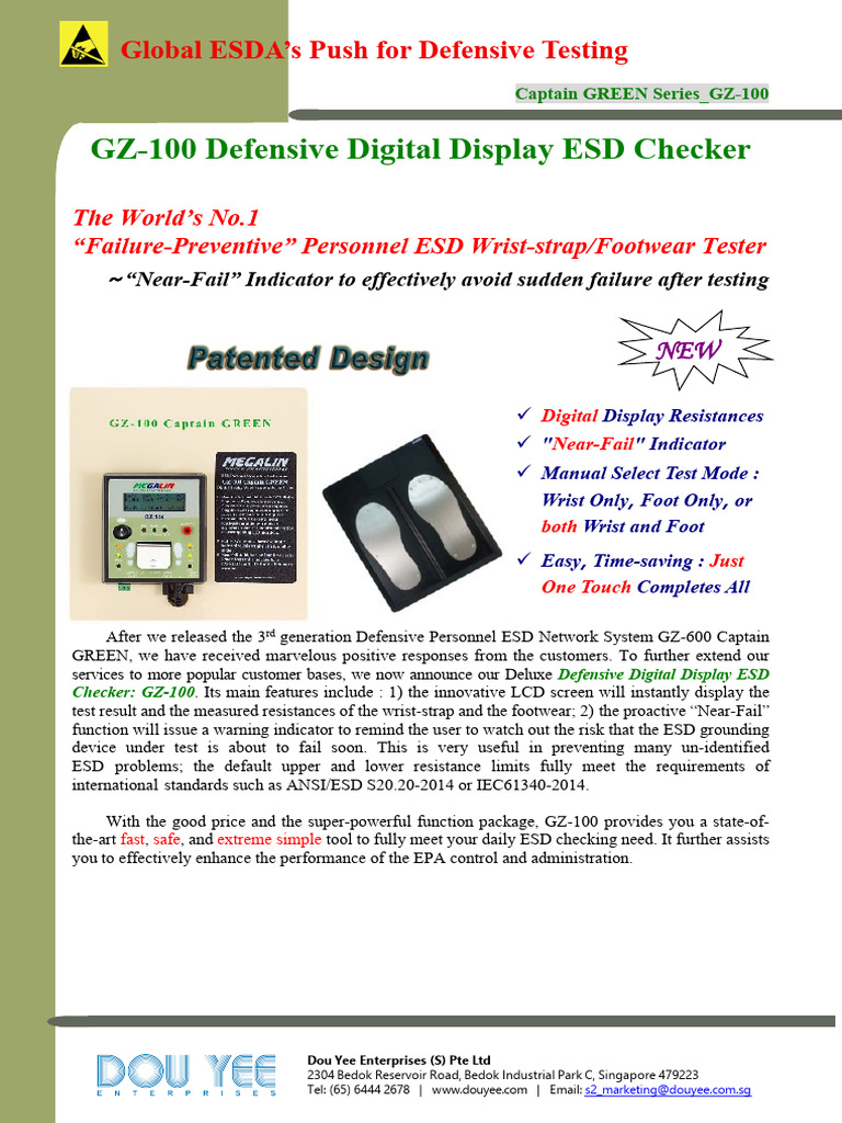 To Release GZ-100 Defensive Digital Display ESD Checker New Footplate 201910 20221205163056500 ...