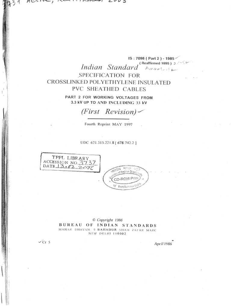 IS - 7098 - Part - 2 - 1985 - LATEST | PDF