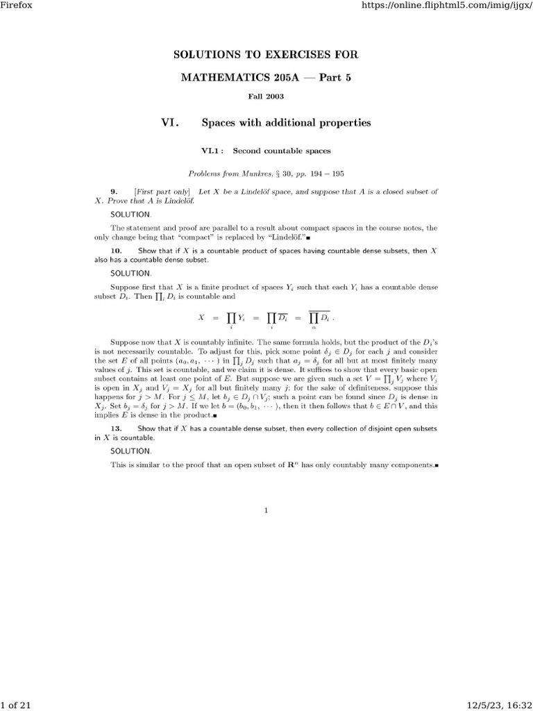 Munkres Topology Solutions Part 5 | PDF