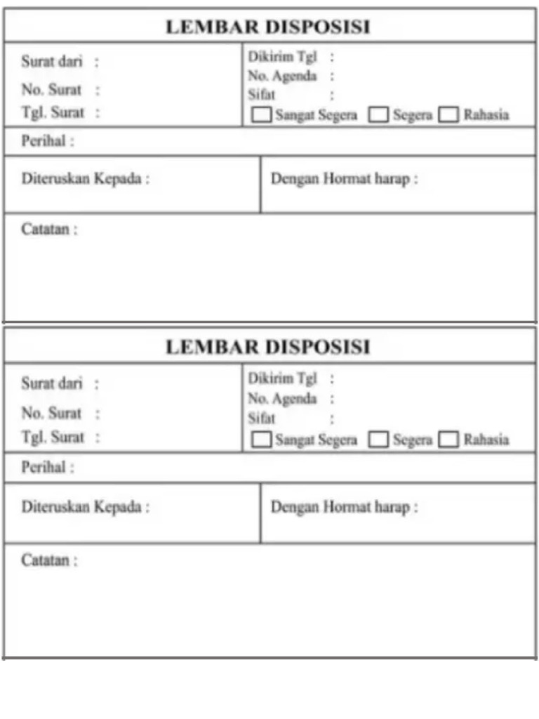 Lembar Disposisi | PDF