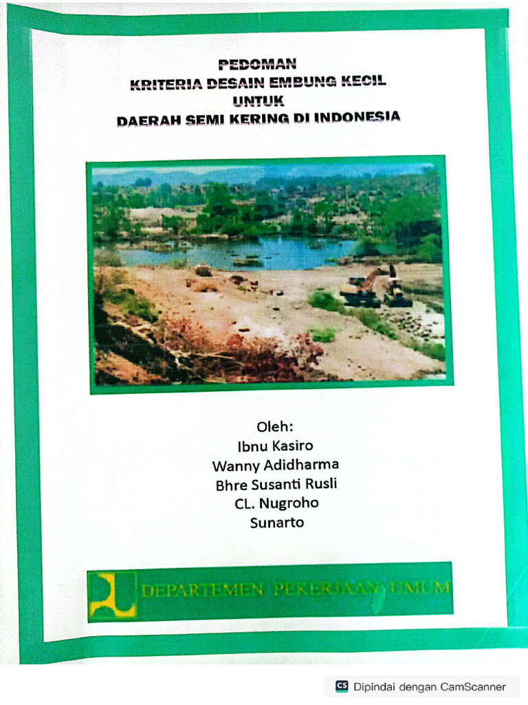 Desain Embung Kecil Untuk Daerah Semi Kering Indonesia | PDF