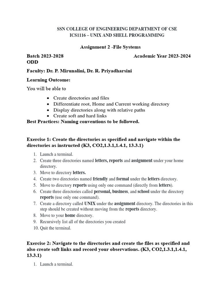 Assignment - 2 - File System and Permissions-2023 - Final | PDF | Directory (Computing ...