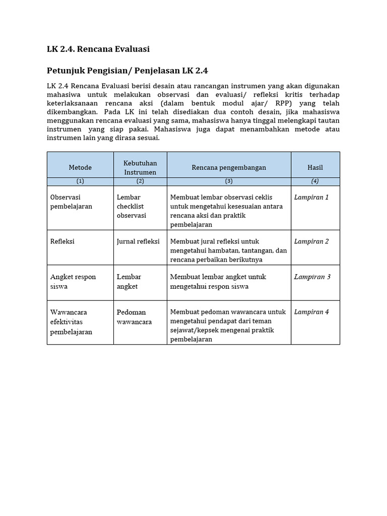 Rencana Evaluasi Mahasiswa | PDF | Karier & Perkembangan