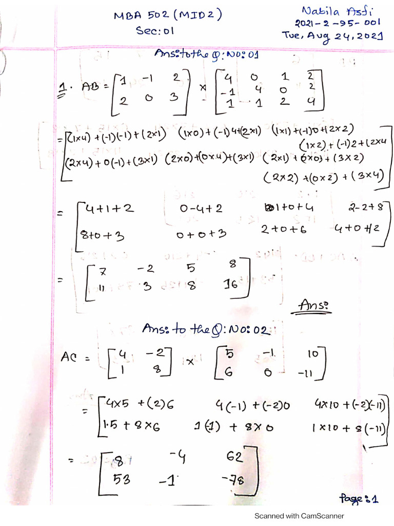Mba502 Nabila Asfi Mid2 | PDF