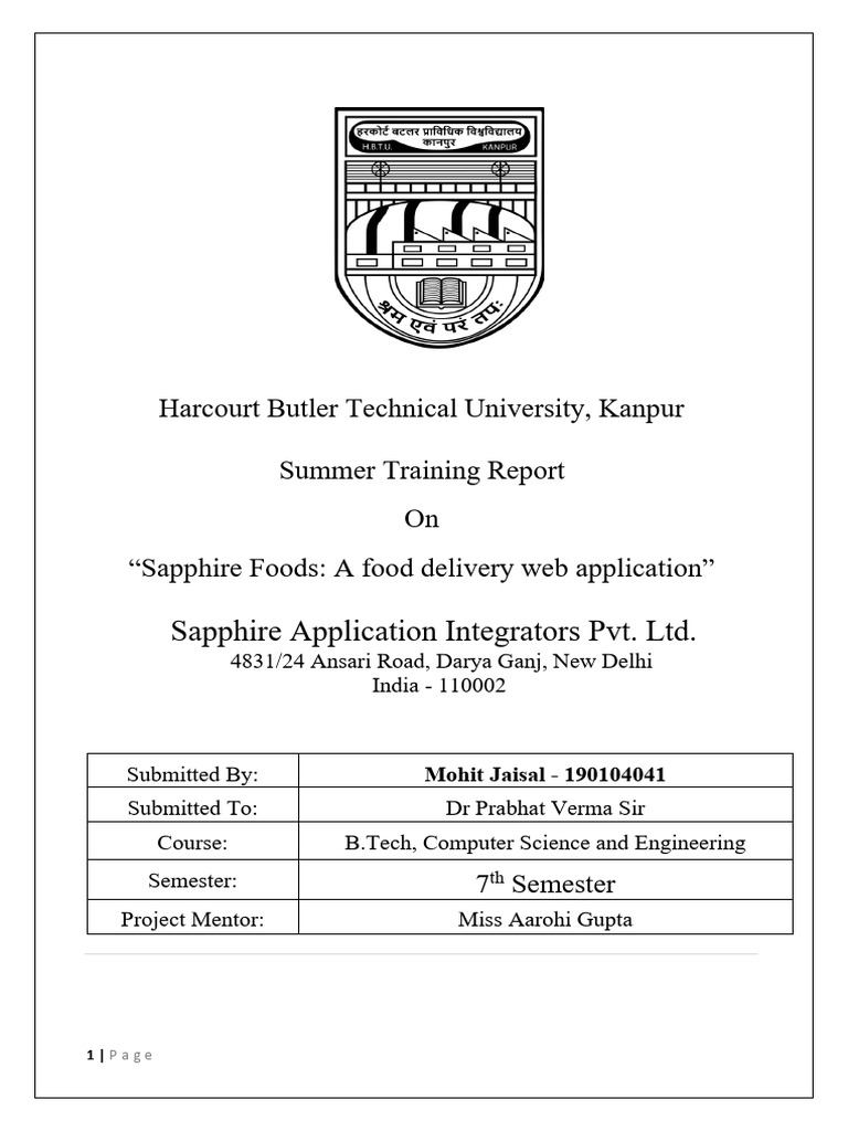 Industrial Training Report | PDF