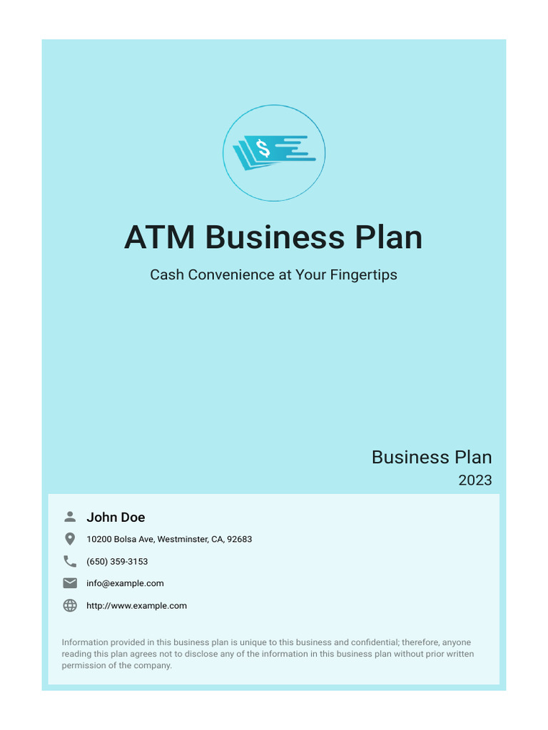 Atm Business Plan Example Template | PDF | Marketing | Automated Teller ...