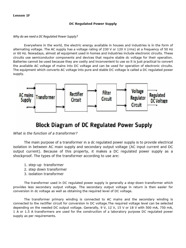 Understanding DC Regulated Power Supply | PDF | Power Supply | Rectifier