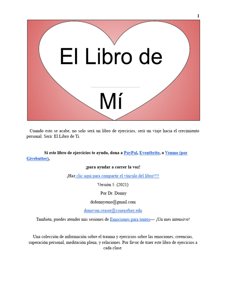 Book Of You Spanish Version Descargar Gratis Pdf Pensamiento
