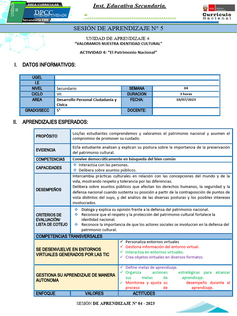 5º DPCC - Ses 4 Uni 4 - Sem 04 | PDF