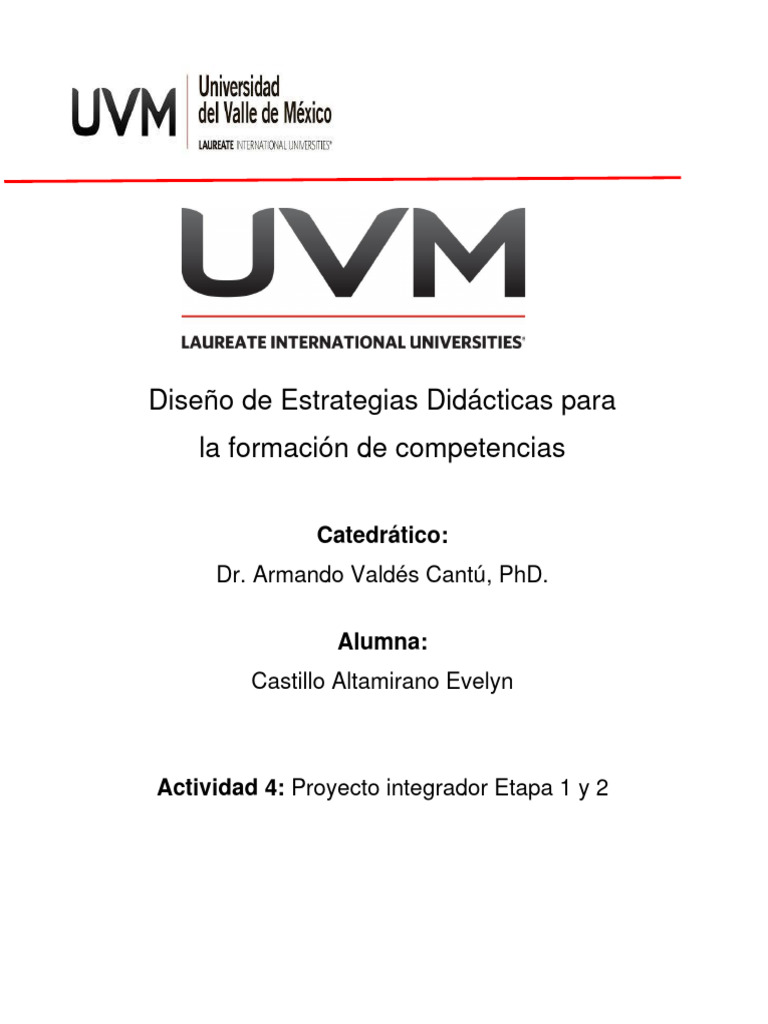 Proyecto Integrador Etapa 2 | PDF | Aprendizaje | Evaluación