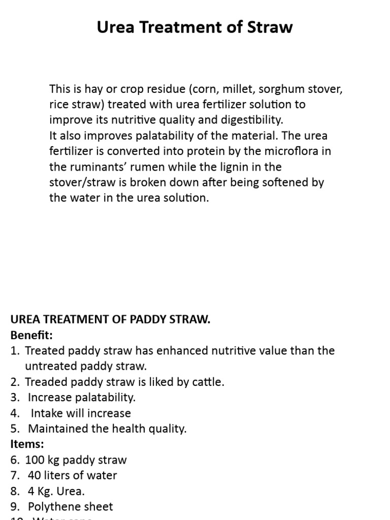 Urea Treatment | PDF | Hay | Alfalfa