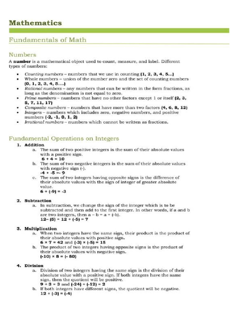 General Education Mathematics Reviewer 1 | PDF