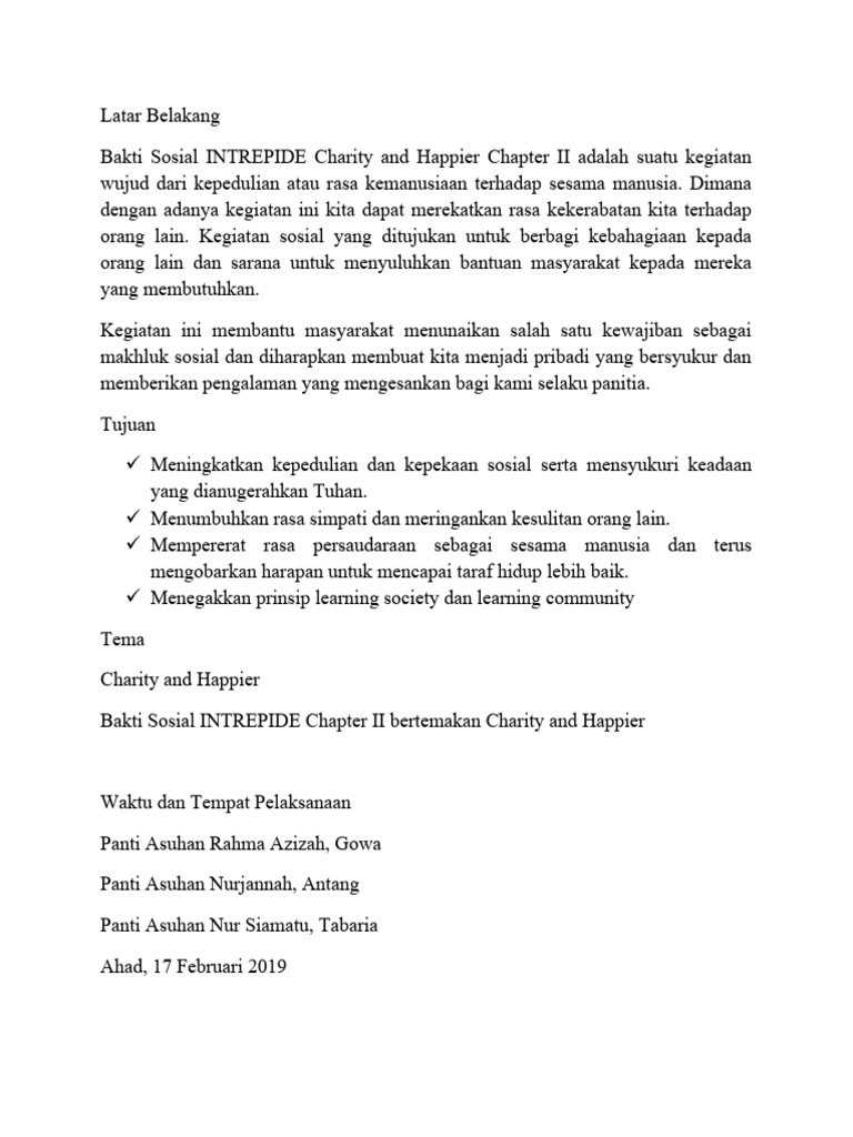 Contoh Proposal Kegiatan Baksos-1 | PDF