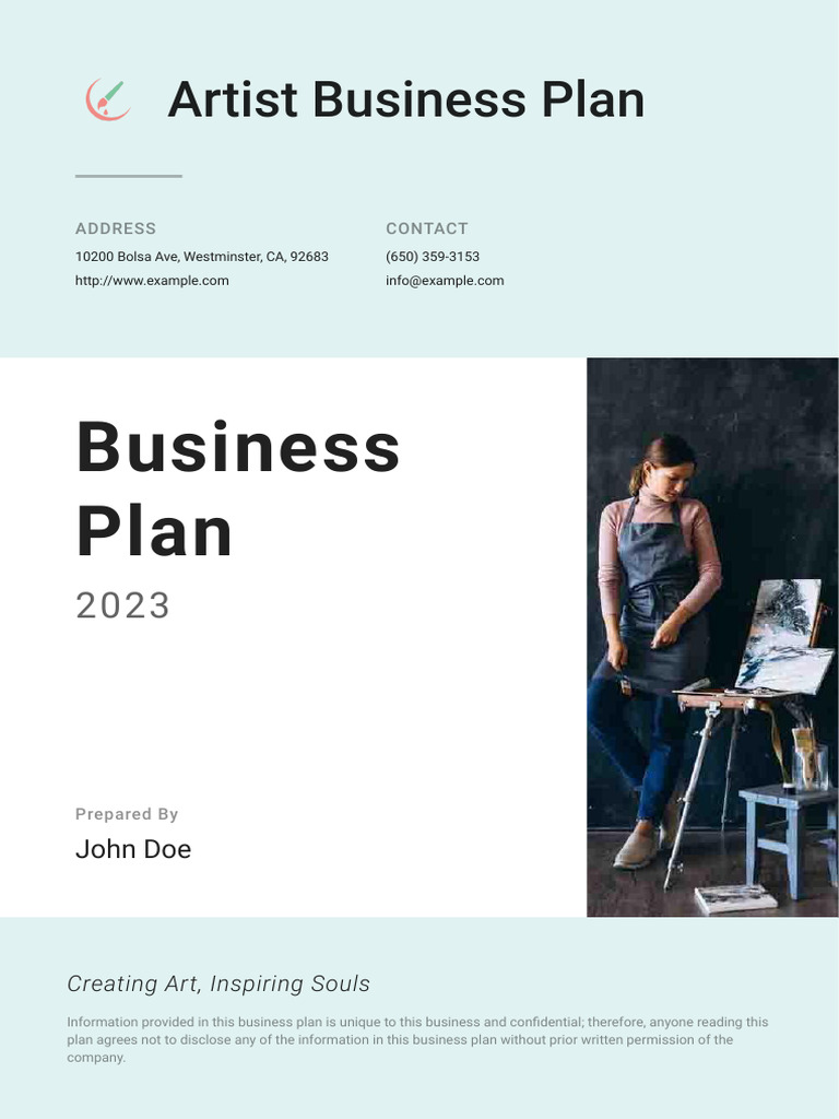 Artist Business Plan Example Template | PDF | Marketing | Marketing ...