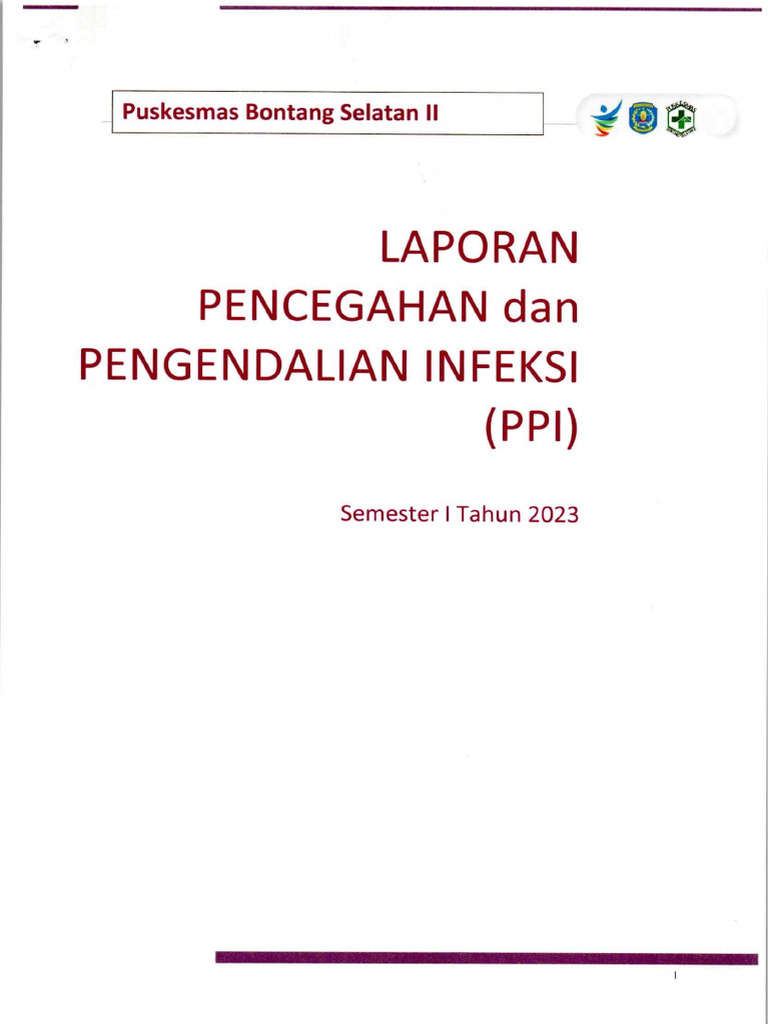 Laporan Pencegahan Dan Pengendalian Infeksi (PPI) Semester I Tahun 2023 | PDF