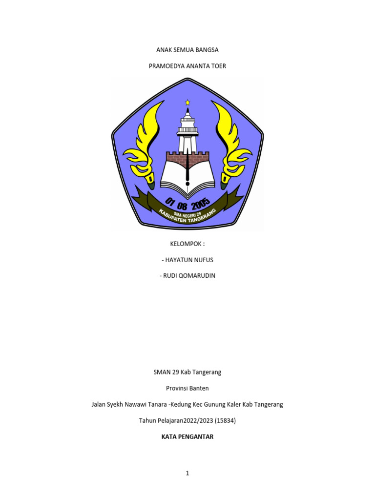 Anak Semua Bangsa Tugas Hayatun Nufus | PDF