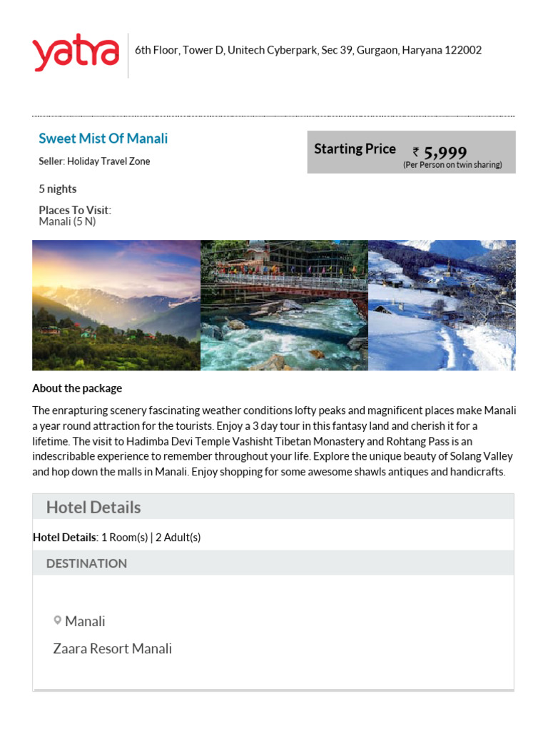 Sweet Mist of Manali | PDF