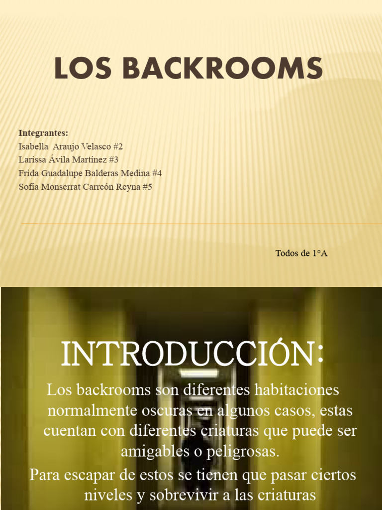 Guía Sobre Los Backrooms Entrada Y Salida Pdf