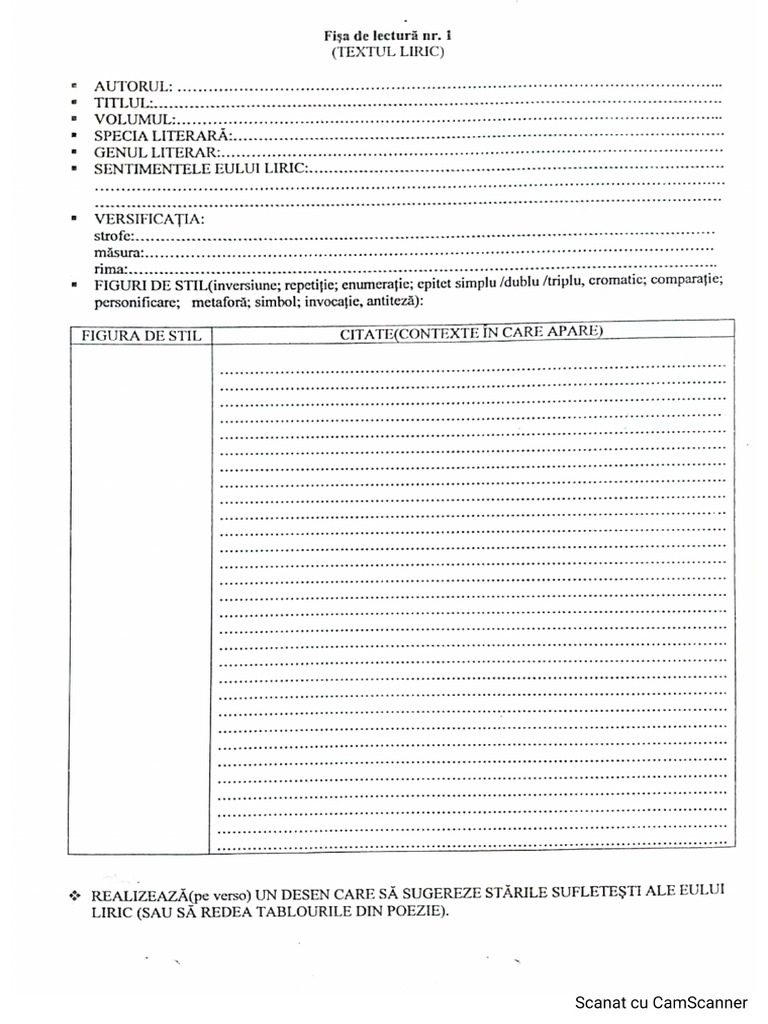 Fise de Lectura | PDF