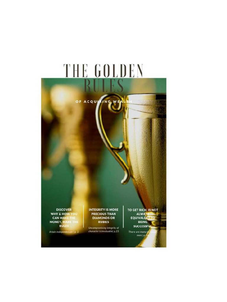 The Golden Rules of Acquiring Wealth | PDF | Money | Inheritance