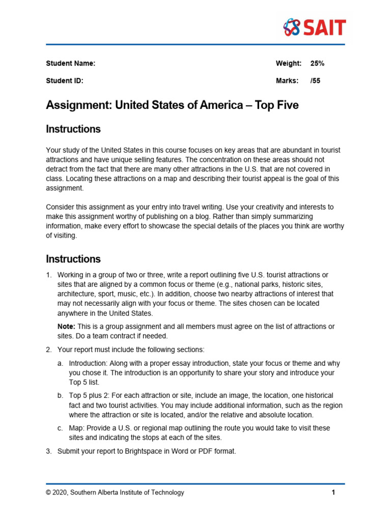 Top 5 U.S. Tourist Attractions Guide | PDF