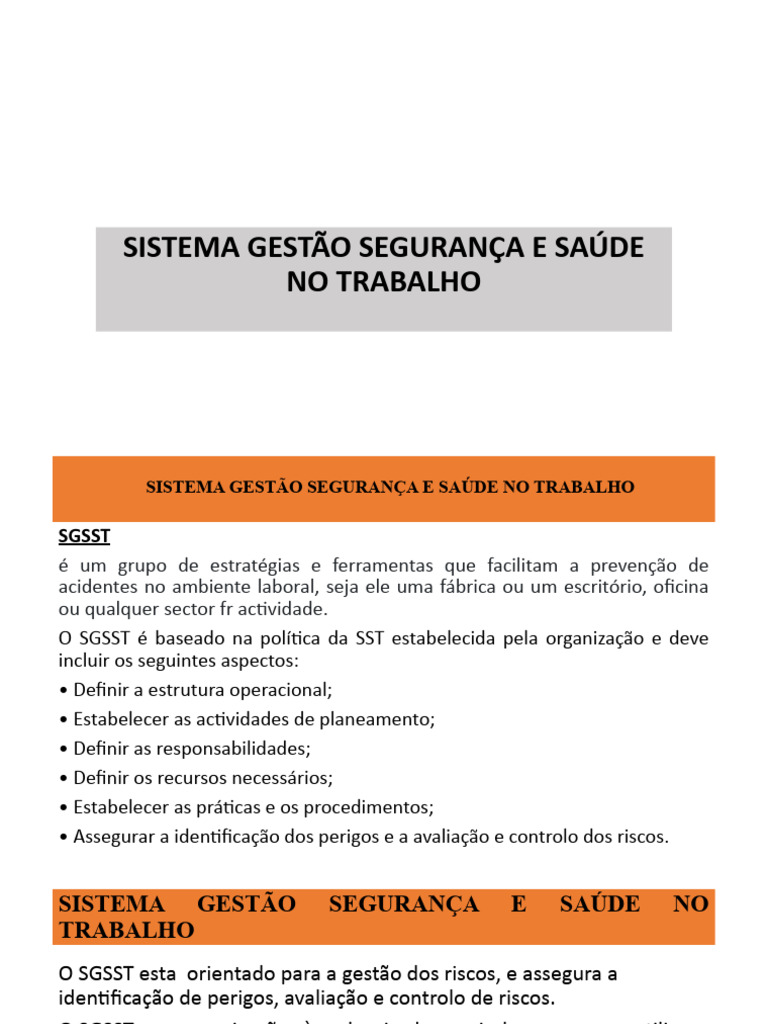 Aula Gestao de HST | PDF