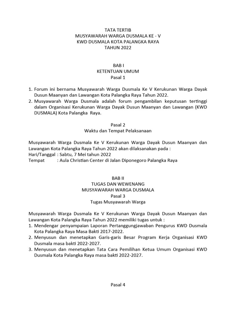Rancangan Tata Tertib | PDF