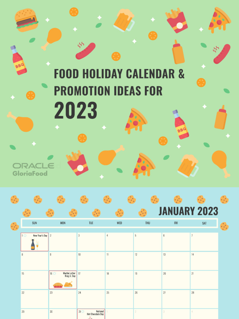 Food Holiday Calendar and Promotion Ideas For 2023 | PDF