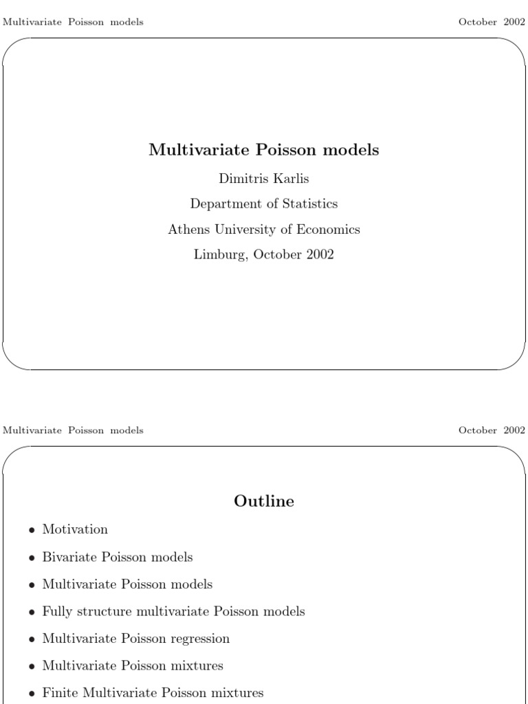 Multivariate Poisson Models Pdf