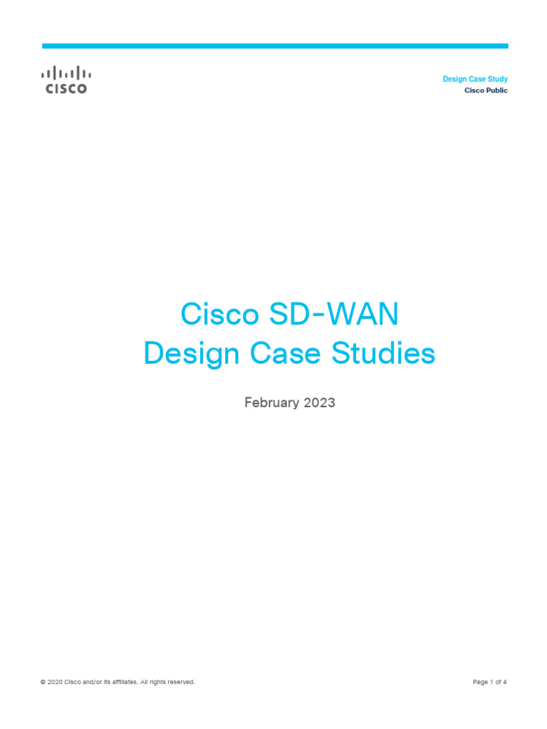 Cisco SDWAN Case Study | PDF | Cloud Computing | Router (Computing)